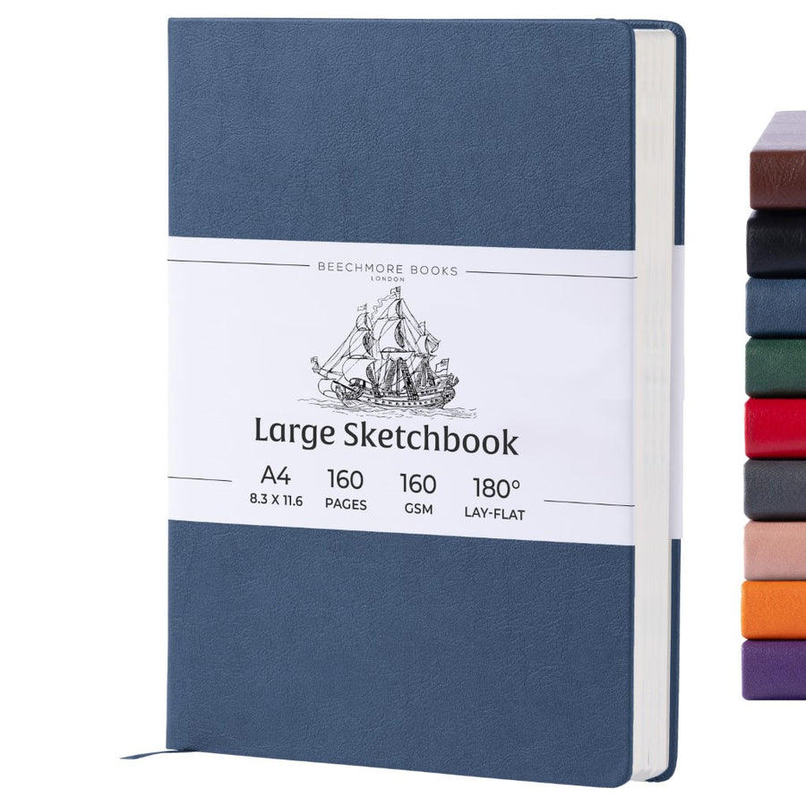 A4 Sketchbook | Symphony Blue - Vegan Leather | Beechmore Books